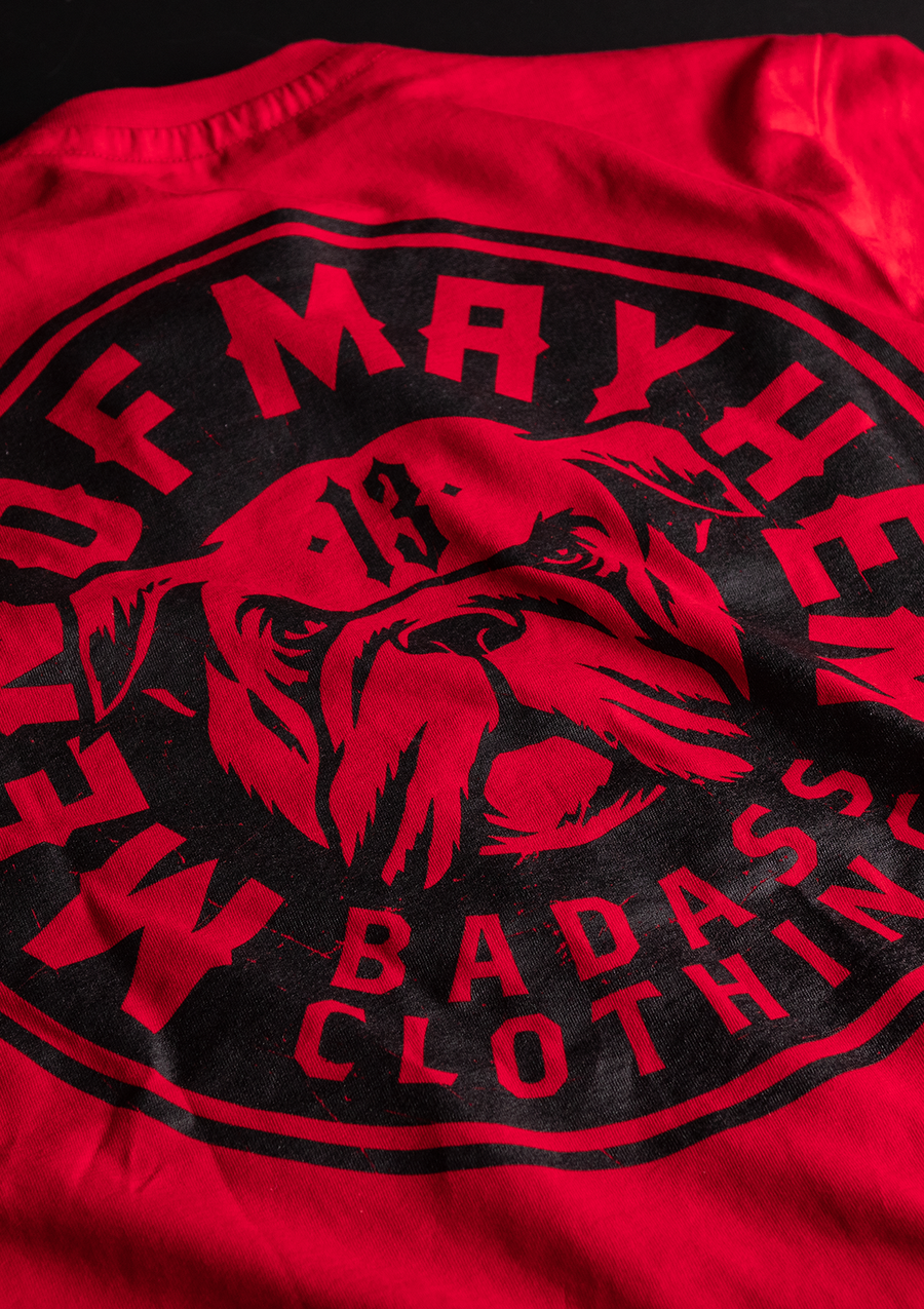 MEN OF MAYHEM I Männer I T-Shirt Bulldog R/S rot schwarz