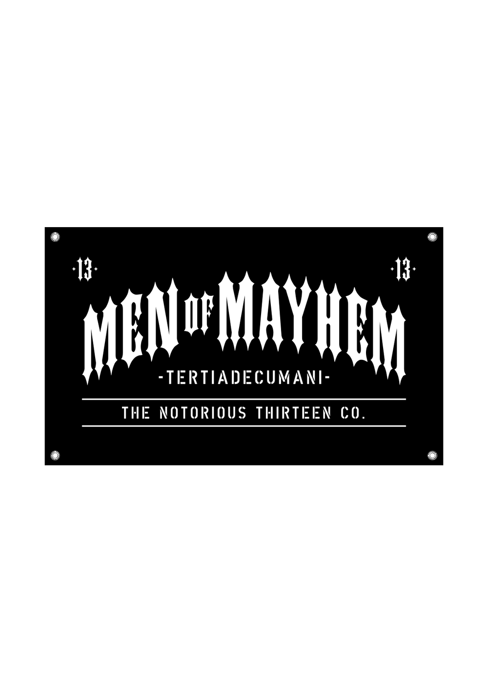 MEN OF MAYHEM Banner mit Ösen zum Aufhängen